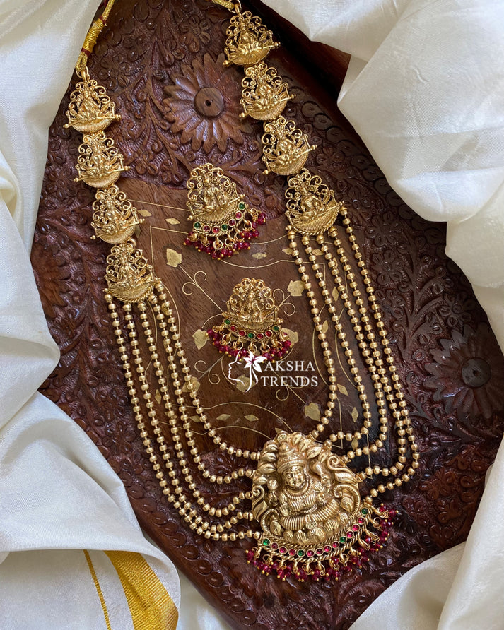 5 Layered chain Bridal Haram -Ruby – Aksha Trends