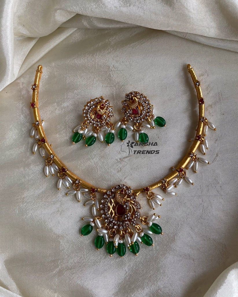 Peacock hasli choker – Aksha Trends